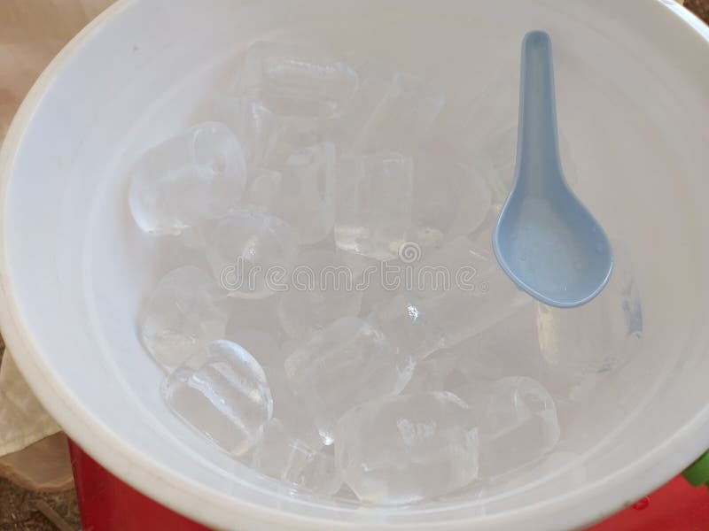 Fresh ice in basket stock photo. Image of frost, close - 140941234