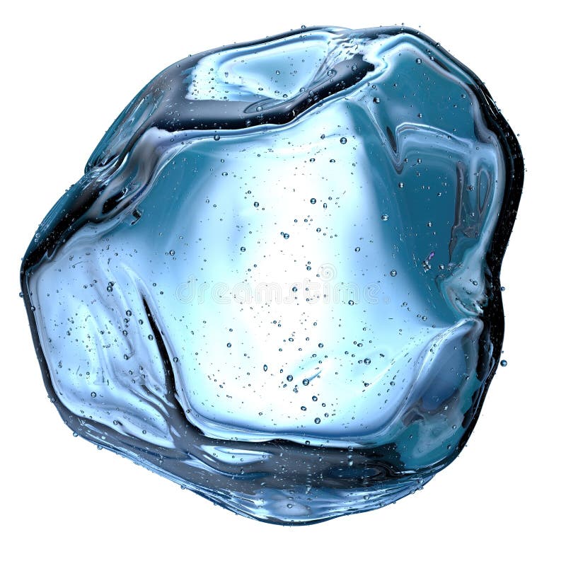 Fresh Ice Crystals Summer Coolness Brought about by Cooling Water Blue ...