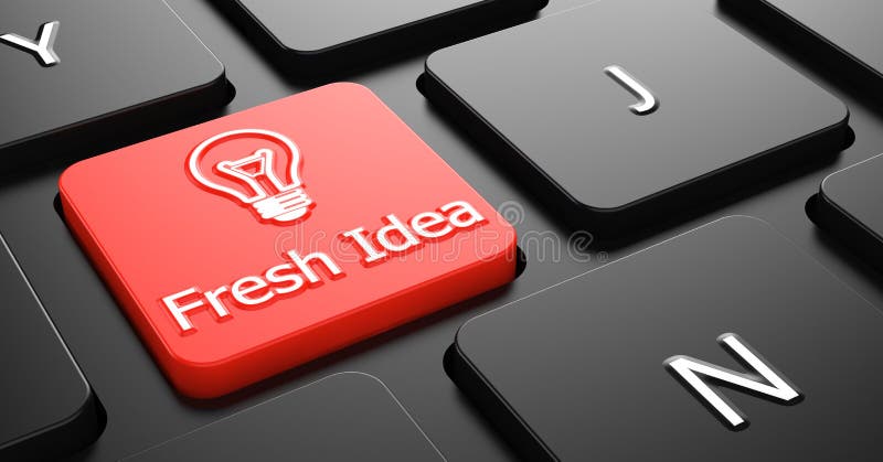 Fresh Idea on Red Keyboard Button. Stock Illustration - Illustration of ...