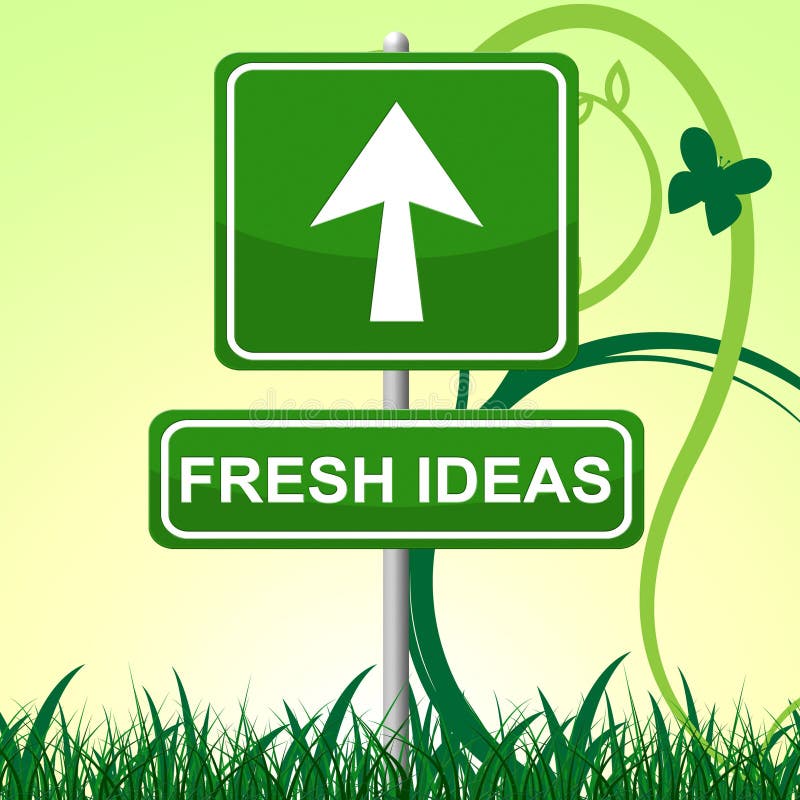 Fresh Ideas Indicates Creative Display and Invention Stock Illustration ...