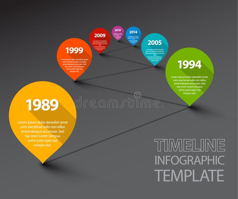 Fresh Infographic Timeline Template with Pointers on a Line Stock ...