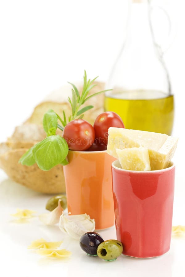 Fresh Ingredients for an Italian Dinner Stock Image - Image of tomato ...