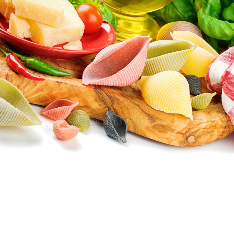 Fresh Ingredients for Italian Pasta Stock Photo - Image of cheese ...