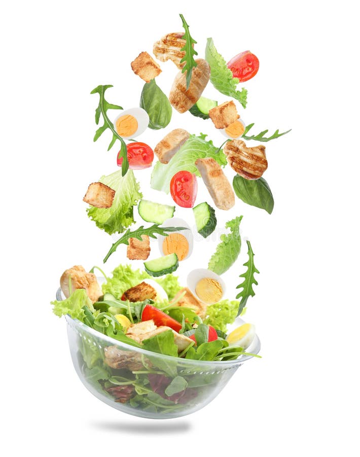 Salad and Falling Vegetables Stock Photo - Image of salad, healthy ...