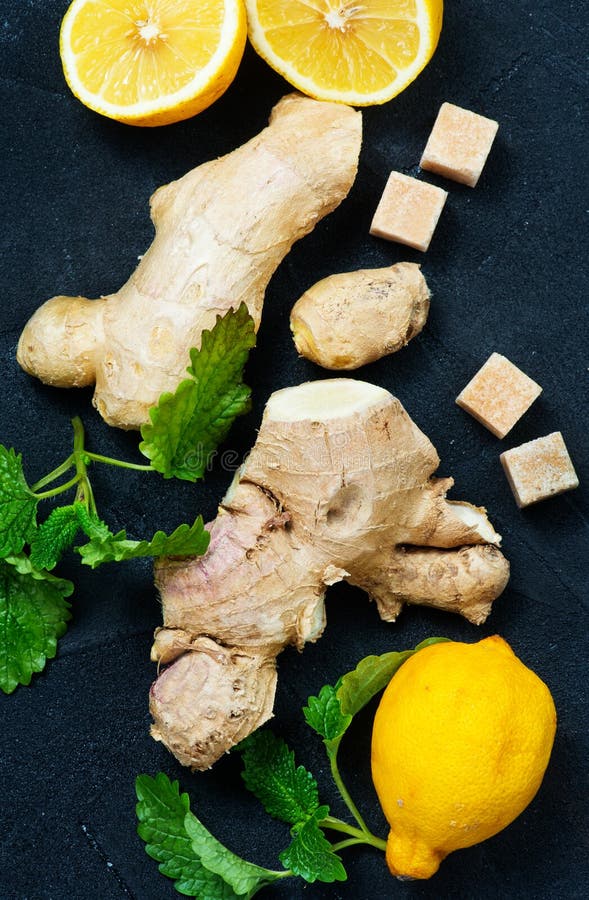 Fresh ingredients for tea stock photo. Image of health - 91500542