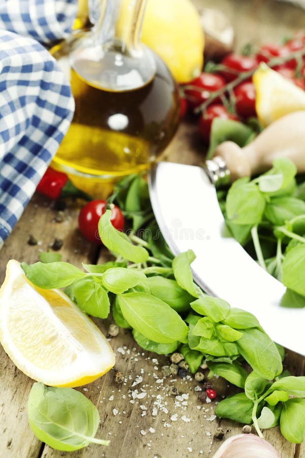 Fresh italian ingredients stock photo. Image of basil - 18253194