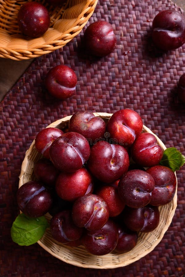 Fresh Japanese or Chinese Plum Fruit Stock Photo - Image of agriculture ...