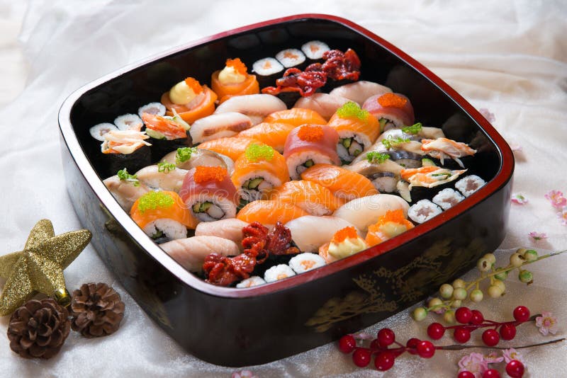 Fresh Japanese Sushi Platter Stock Photo - Image of maki, fresh: 67992376
