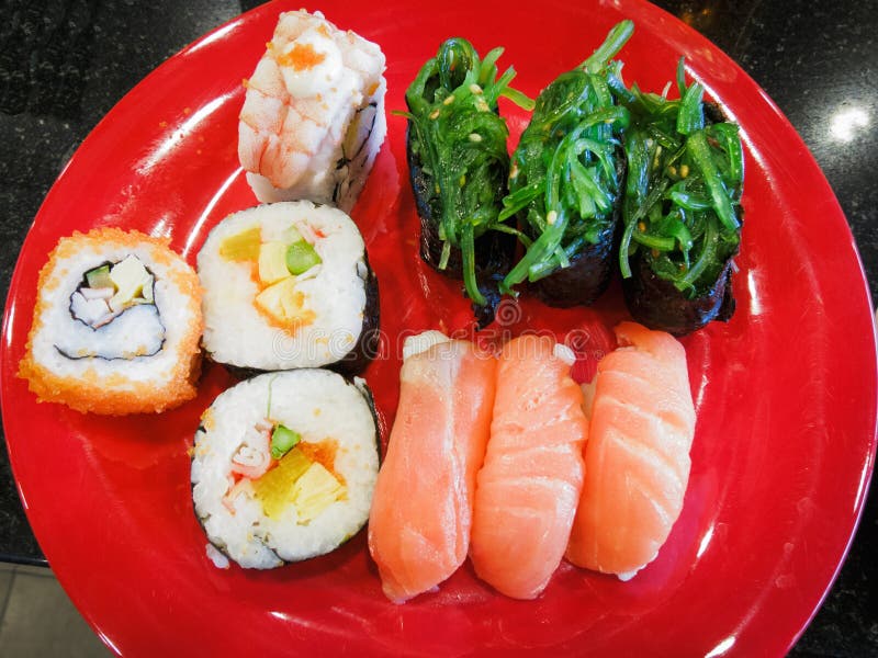 Fresh Japanese Sushi Seafood Roll Stock Image - Image of albacore, diet ...