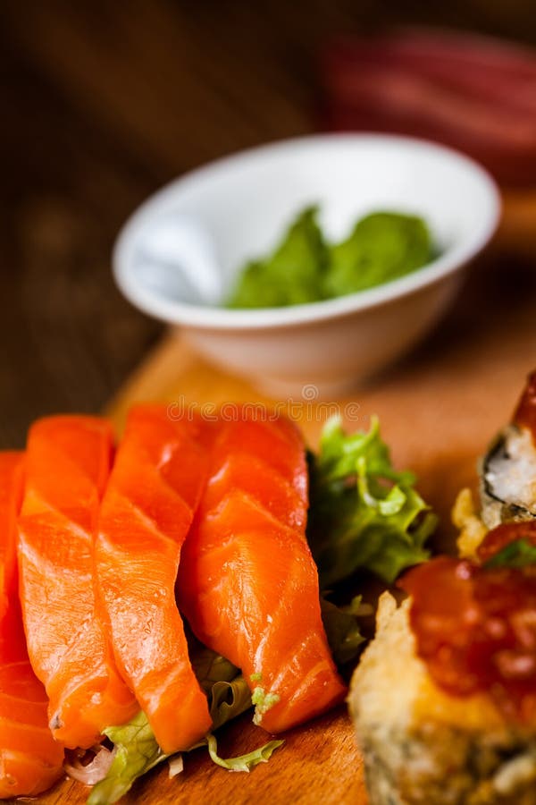 Fresh Japanese sushi set stock photo. Image of fresh - 38298638