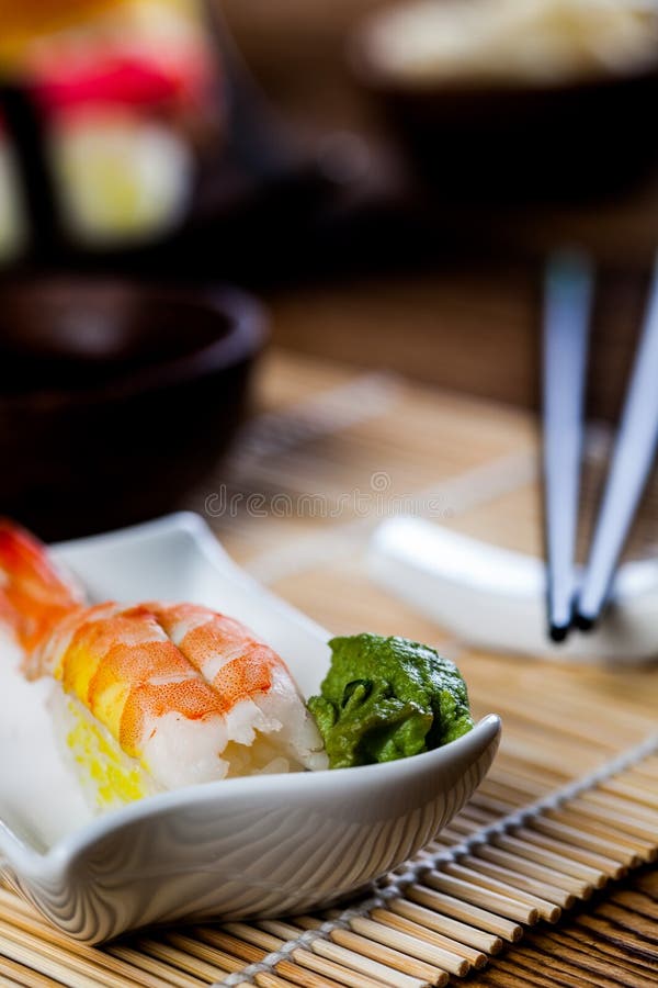 Fresh Japanese sushi set stock photo. Image of chopsticks - 38299018