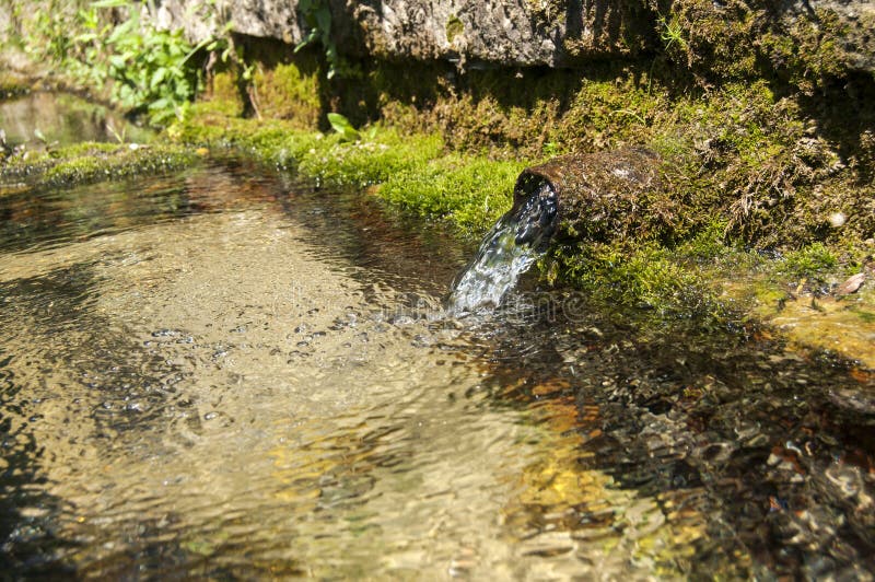 Fresh Jet Mountain Spring Water Stock Photo - Image of bank, rubber ...