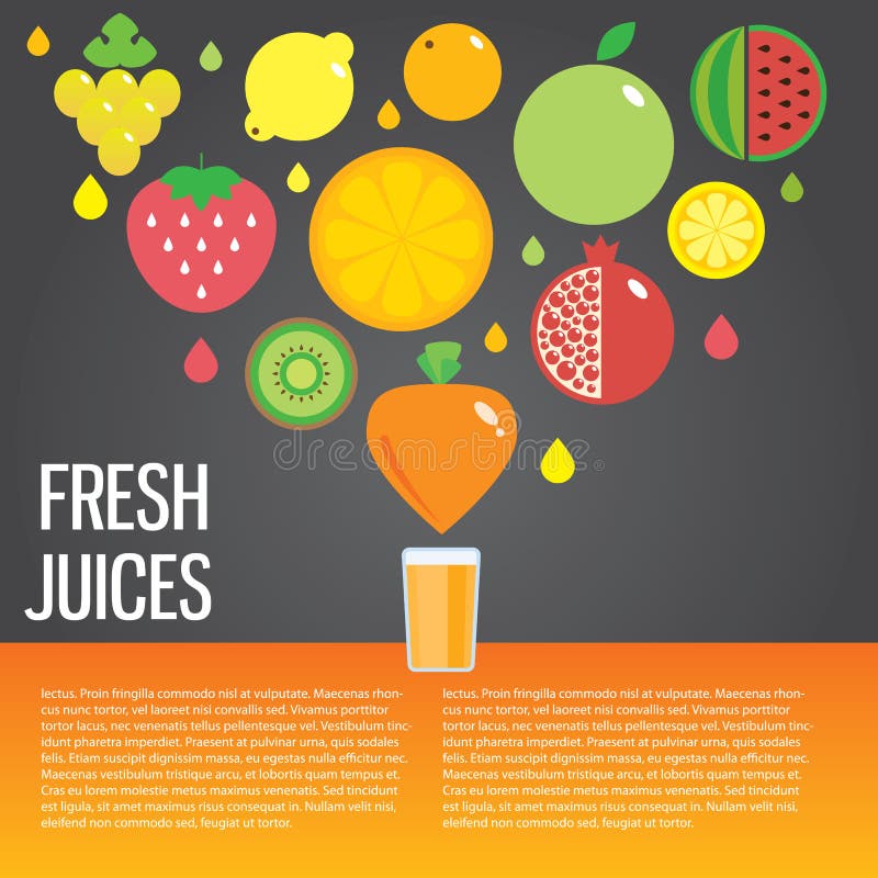 Fresh Juice Colorful Round Fruit Icon Set for Stock Illustration ...