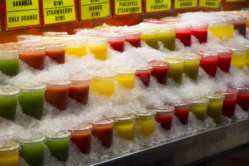 Fresh juice at a market stock image. Image of cartons - 33278811