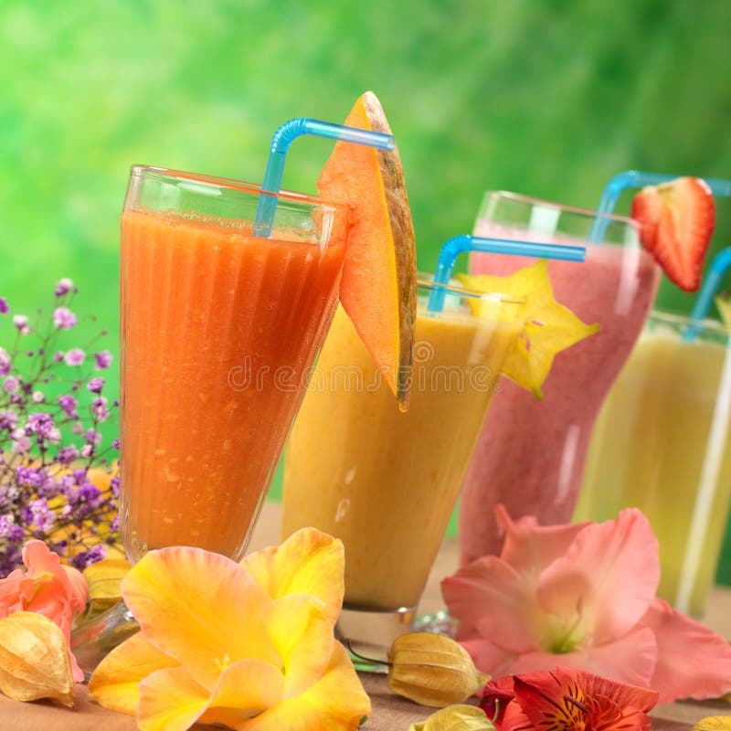 Fresh Juices stock image. Image of strawberry, papaya - 21688083