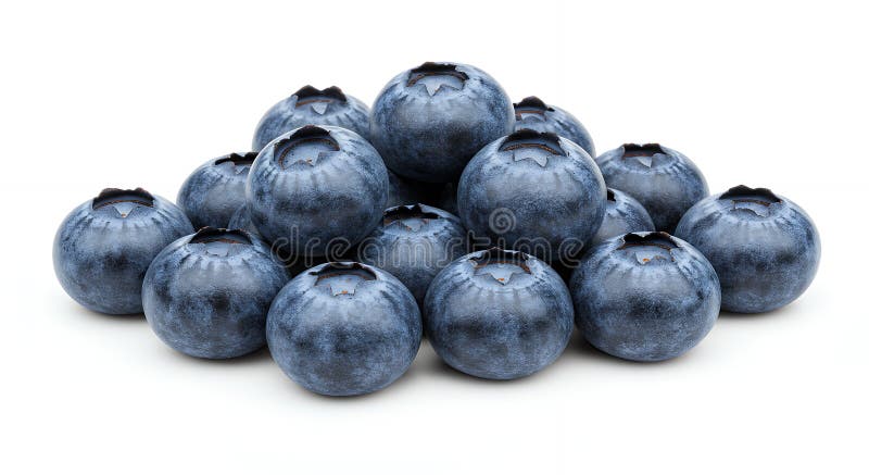 Fresh Juicy Blueberries Pile Isolated on White Background - High ...