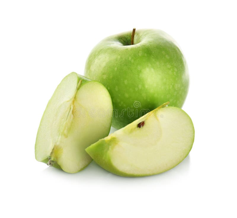 Fresh Juicy Green Apples Isolated Stock Photo - Image of health, juicy ...