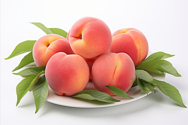 Fresh and Juicy Peach Isolated on White Background for Advertising and ...