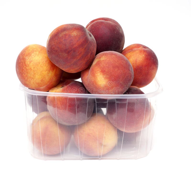 Fresh and Juicy Peaches in a Plastic Box Stock Image - Image of plastic ...