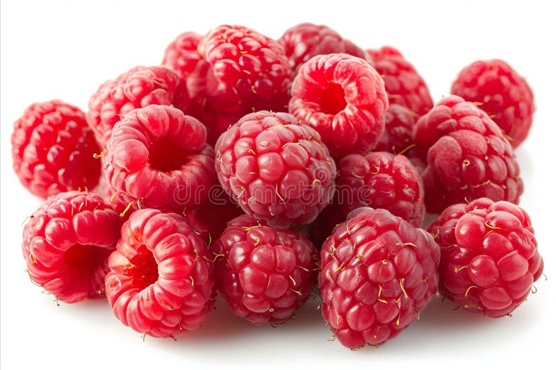 Fresh and Juicy Raspberry Isolated on White Background High Quality for ...