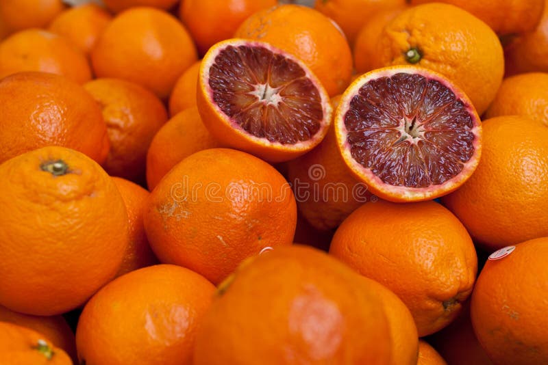 Fresh and Juicy Sicilian Blood Oranges Stock Photo - Image of produce ...
