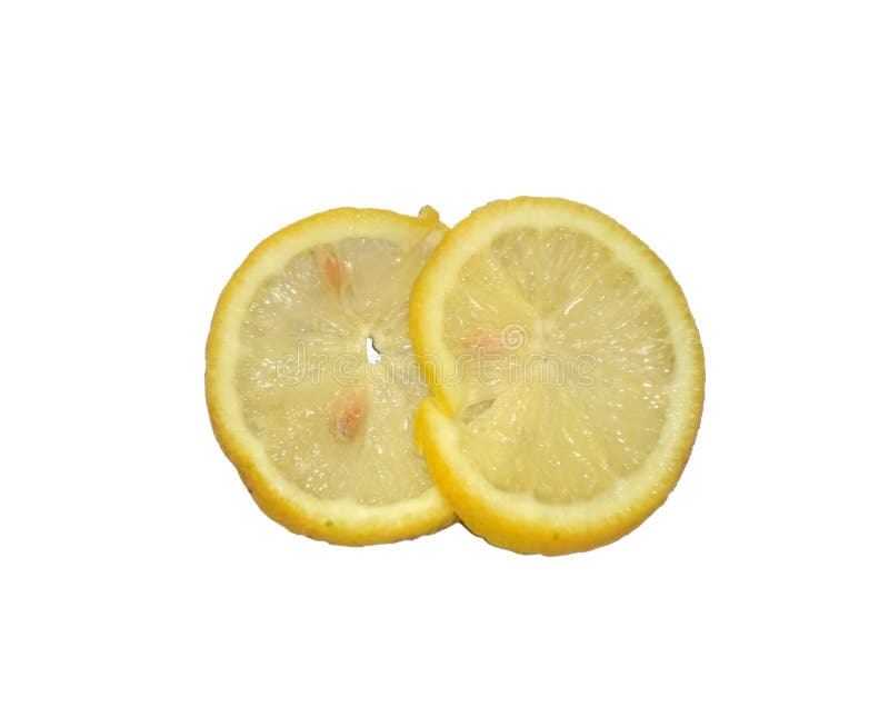 Fresh Juicy Slices of Lemon Isolated on a Solid White Background Stock ...