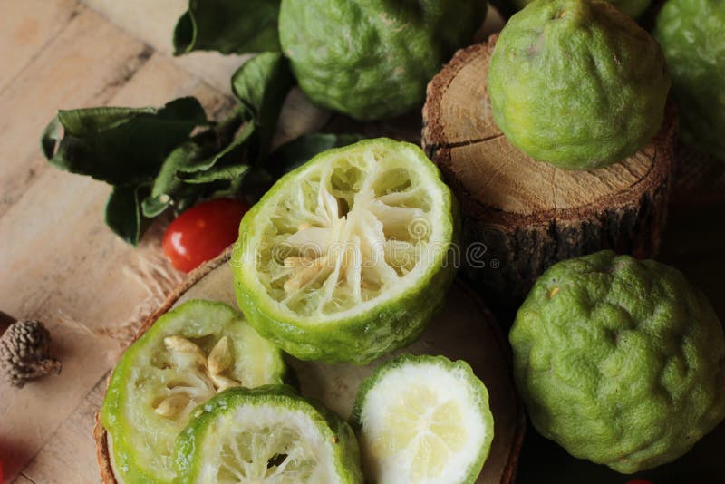 Fresh Kaffir and Sliced ,aromatic and Medicinal. Stock Photo - Image of ...