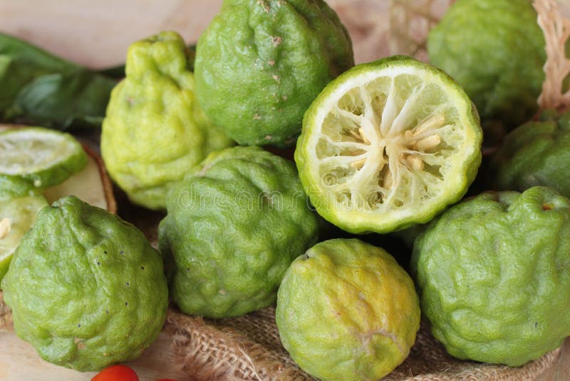 Fresh Kaffir and Sliced ,aromatic and Medicinal. Stock Image - Image of ...