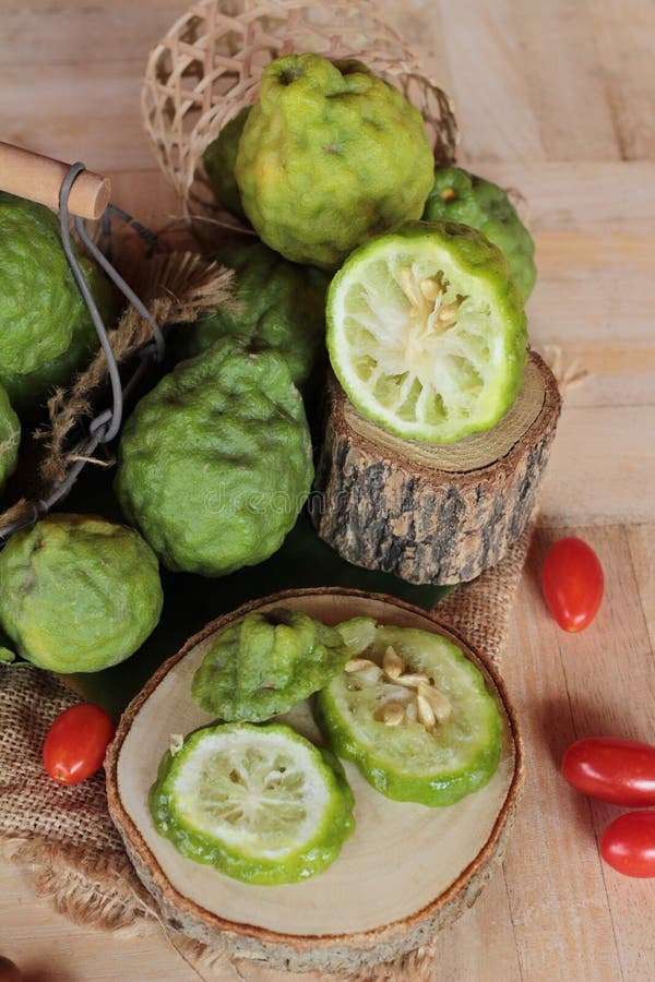 Fresh Kaffir and Sliced ,aromatic and Medicinal. Stock Image - Image of ...