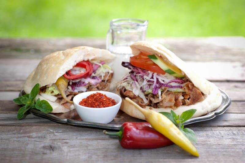 Fresh kebap stock image. Image of plate, bannok, sauce - 31402631