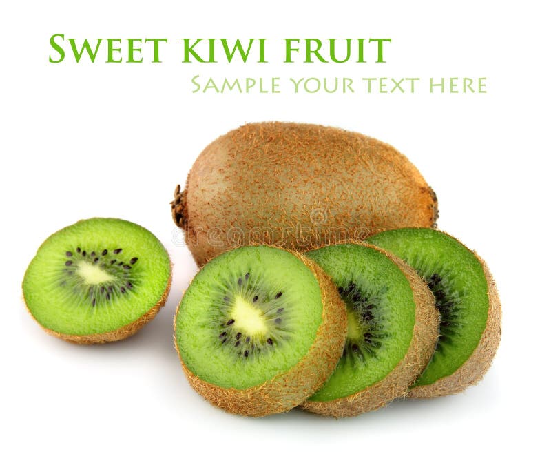 Fresh Kiwi Fruit with Green Leaves Stock Image - Image of leaf ...
