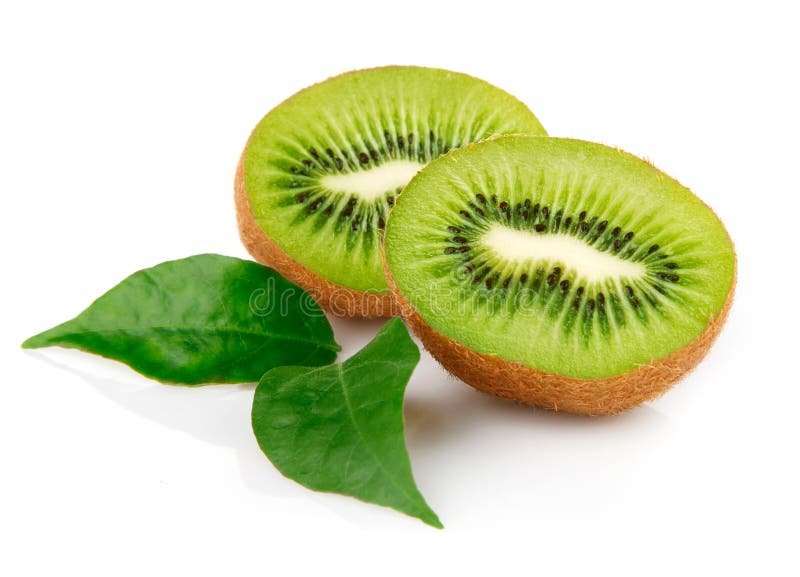 Fresh Kiwi Fruit with Green Leaves Stock Image - Image of nutrition ...