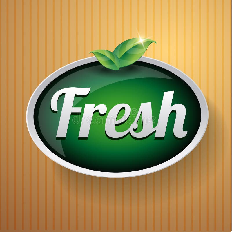 Fresh label button vector stock vector. Illustration of liquid - 31788803