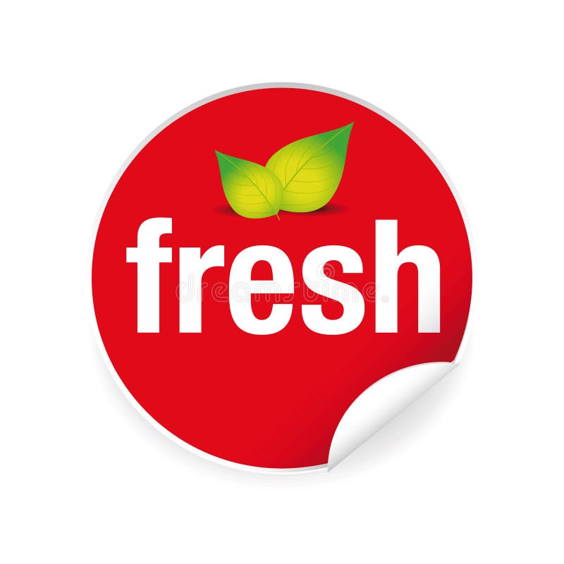 Fresh Food Label, Badge or Seal Stock Vector - Illustration of healthy ...