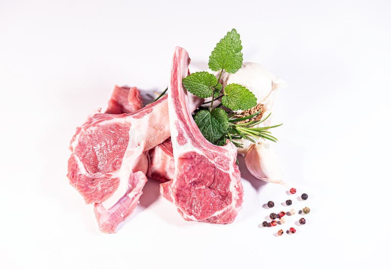 Fresh Lamb Chops from the Butcher Stock Photo - Image of easter, lamb ...