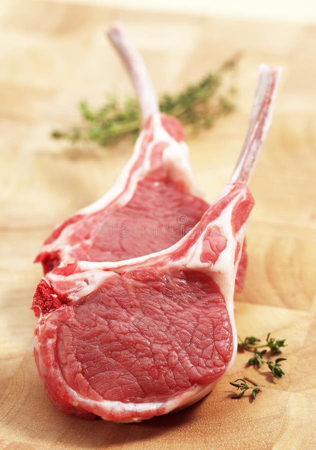 Fresh Lamb Chops with Thyme Stock Photo - Image of chops, food: 197576706