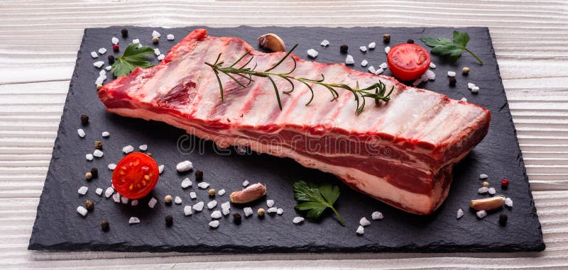 Fresh Lamb Meat on a Textured Stone Plate Stock Image - Image of lamb ...