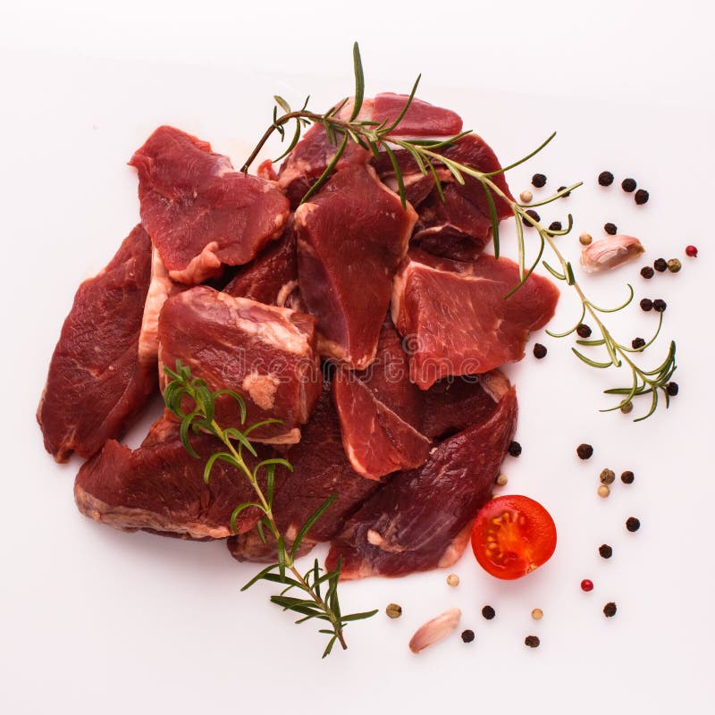 Fresh Lamb Meat on a White Background Stock Image - Image of ribs ...