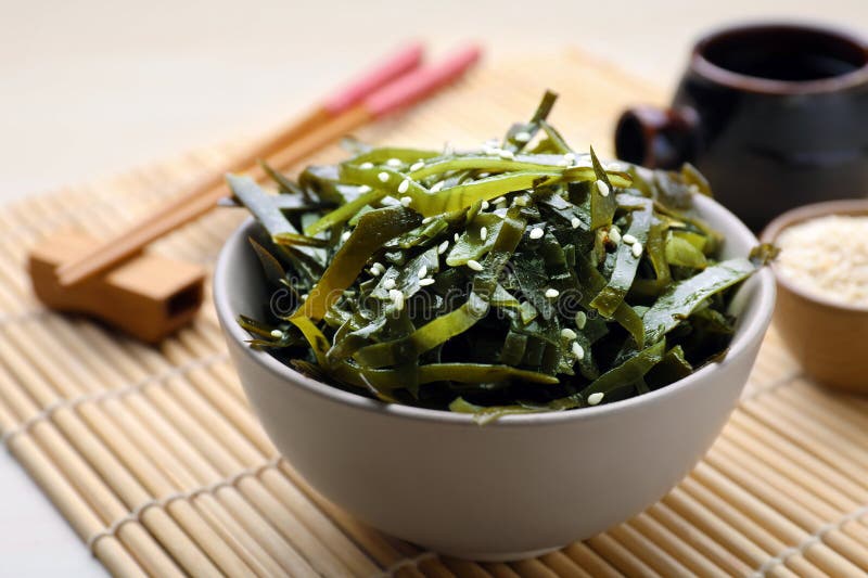 Fresh Laminaria (kelp) Seaweed Served on Table Stock Image - Image of ...