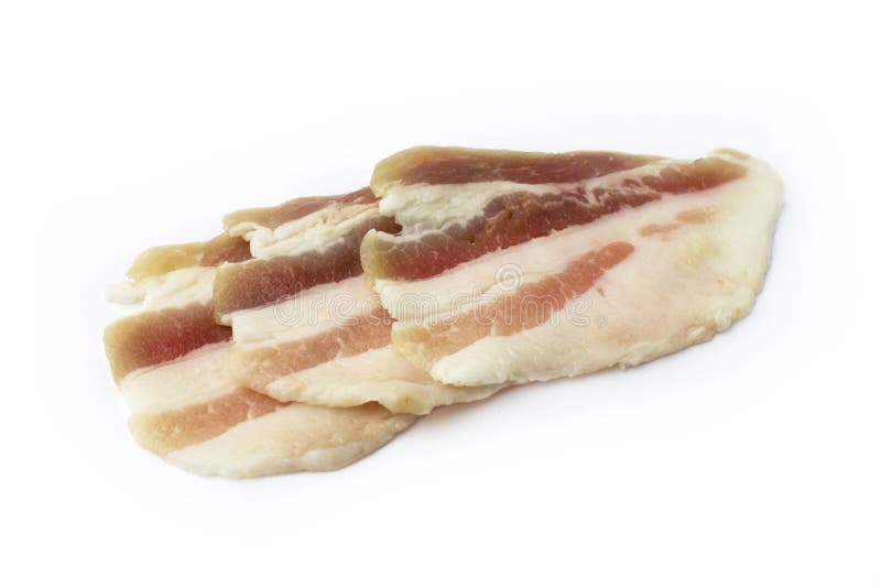 Fresh Lard on a White Background. Sliced Bacon Stock Photo - Image of ...