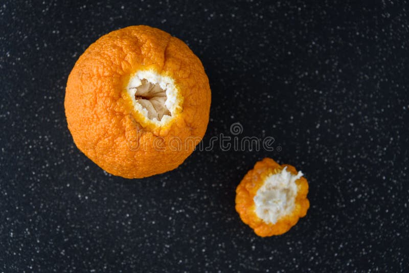 Large, Wrinkled, Fresh Orange on a Rustic Background, Ready To Peel ...