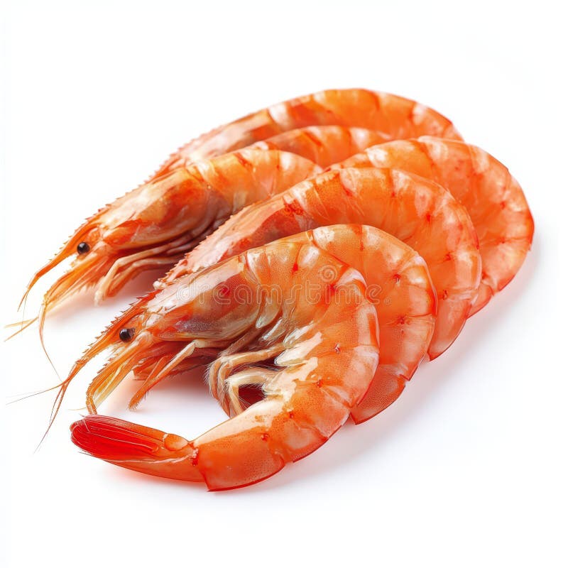 Fresh Large Shrimp on a White Background Ready for Cooking Stock Image ...