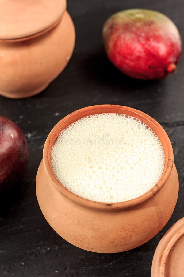 Fresh Lassi in Traditional Indian Clay Pot. Stock Photo - Image of soft ...