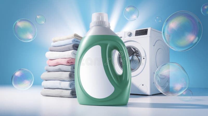 Fresh Laundry Detergent Clean Clothes Washing Machine Bubbles AI ...