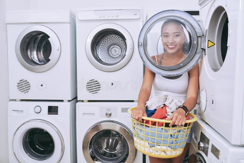 Fresh Laundry stock photo. Image of laundering, fold, brunette - 4752544
