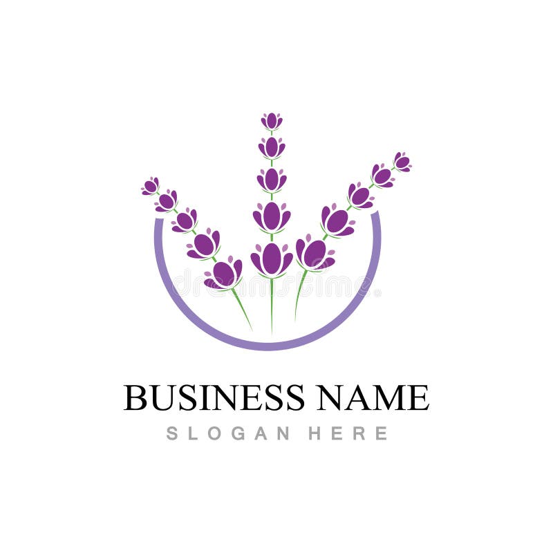 Fresh Lavender Flower Logo Design Vector Template Stock Vector ...