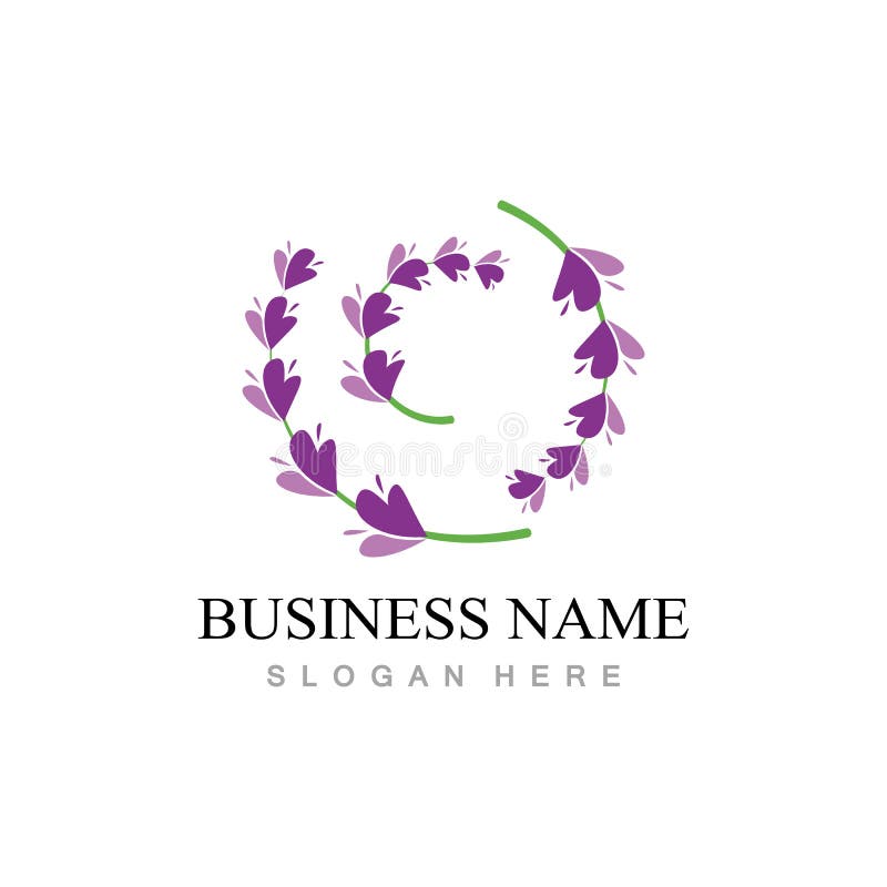 Fresh Lavender Flower Logo Flat Design Template Stock Vector ...