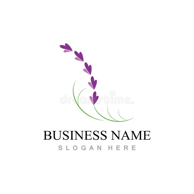 Fresh Lavender Flower Logo Flat Design Template Stock Vector ...