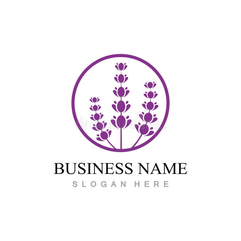 Fresh Lavender Flower Logo Flat Design Template Stock Vector ...