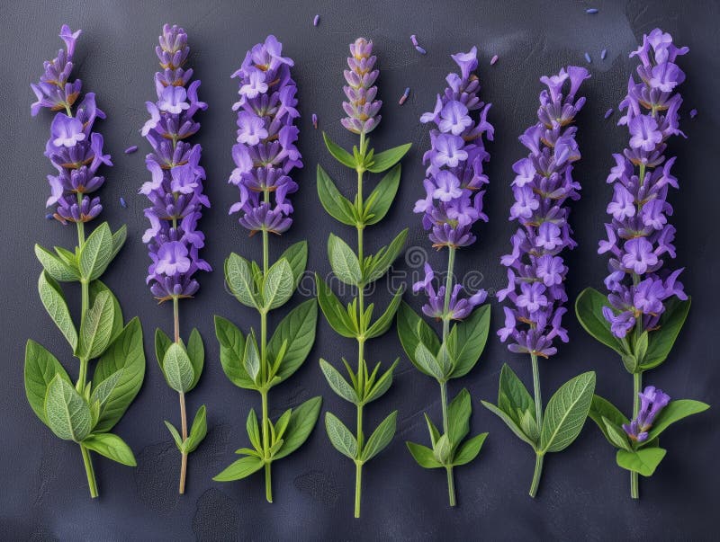 Fresh Lavender Flowers Top View Stock Illustration - Illustration of ...